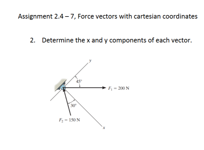 Solved 2. ﻿Determine the x and y components of each vector. | Chegg.com
