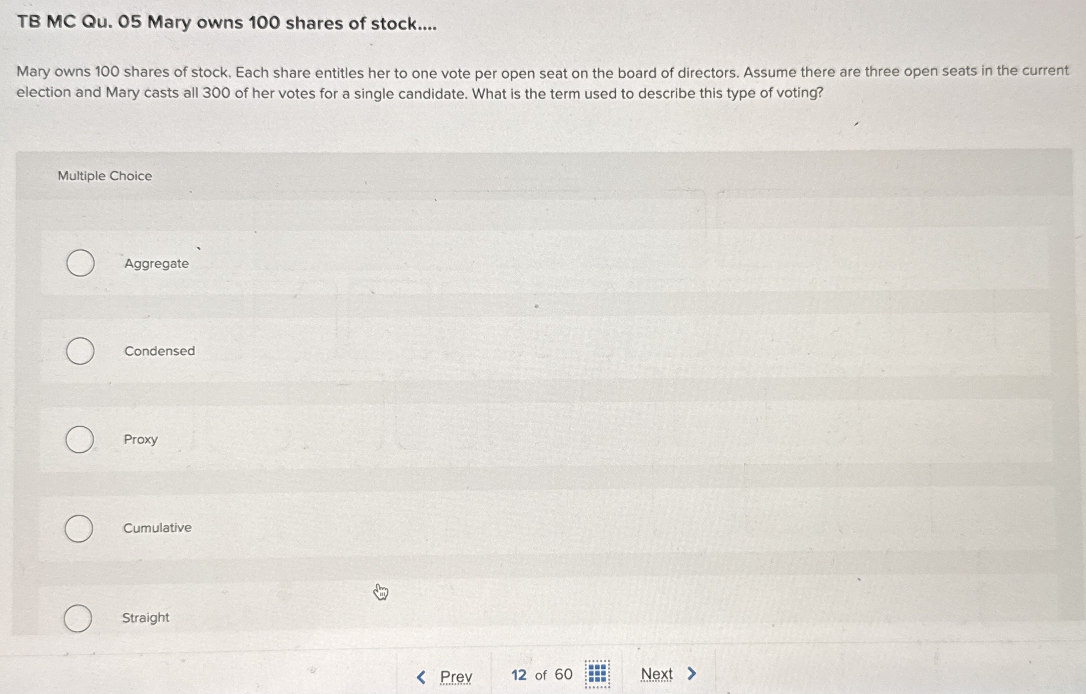 Solved TB MC Qu. 05 ﻿Mary owns 100 ﻿shares of stock....Mary | Chegg.com