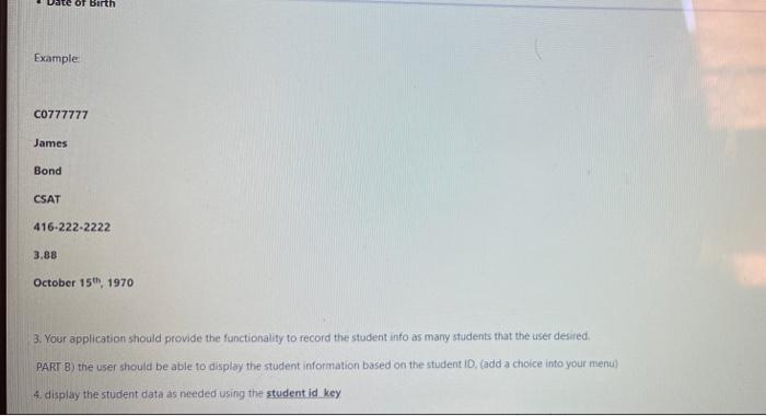 Solved General Requirements: Create a python application | Chegg.com