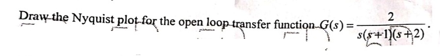 Solved Draw the Nyquist plot for the open loop transfer | Chegg.com