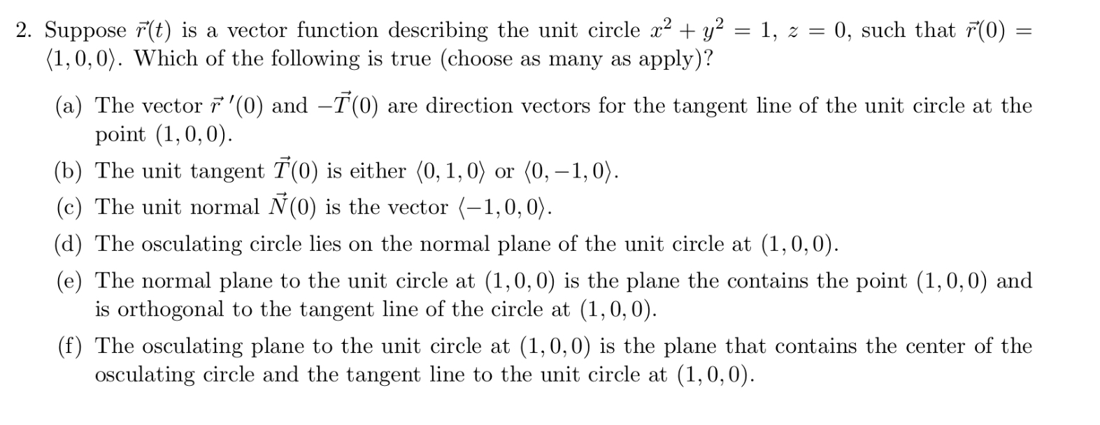 Solved Suppose vec(r)(t) ﻿is a vector function describing | Chegg.com