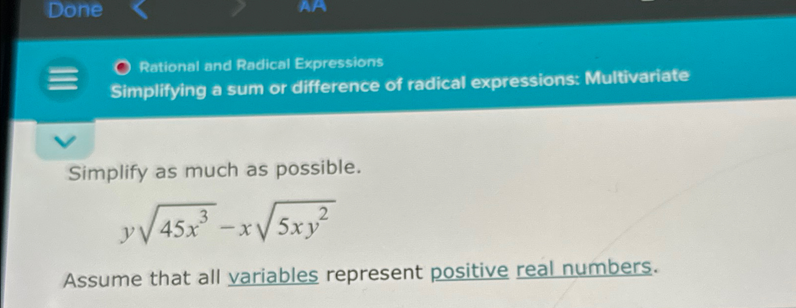 DoneRational and Radical ExpressionsSimplifying a sum | Chegg.com