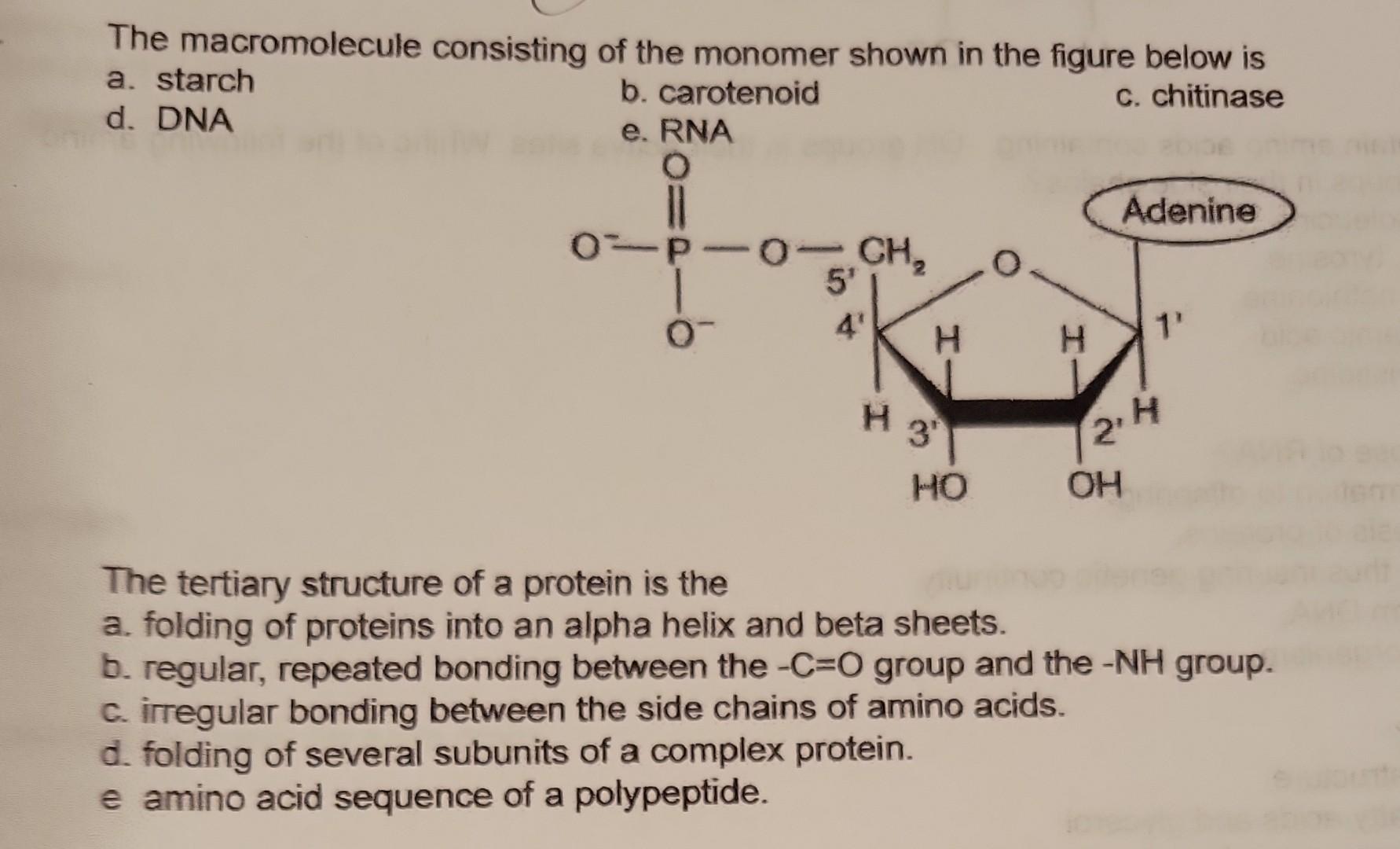 Solved The macromolecule consisting of the monomer shown in | Chegg.com