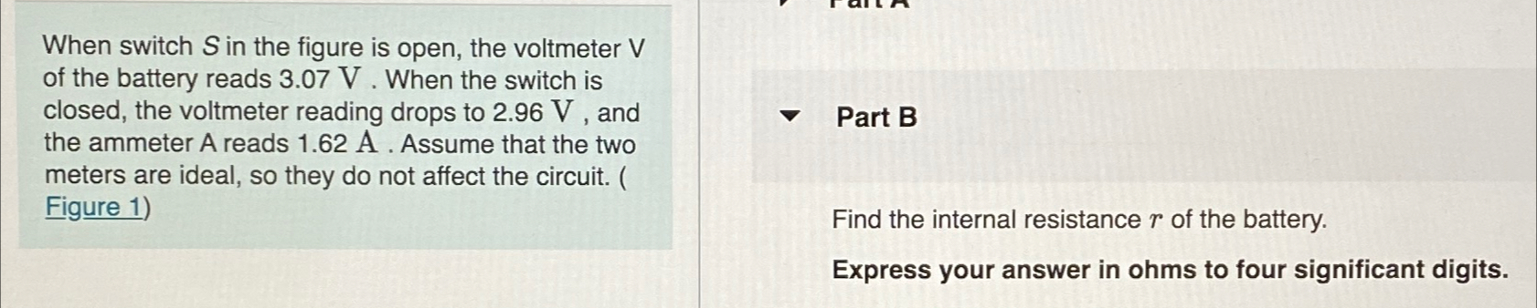 When switch S in the figure is open, the voltmeter V | Chegg.com