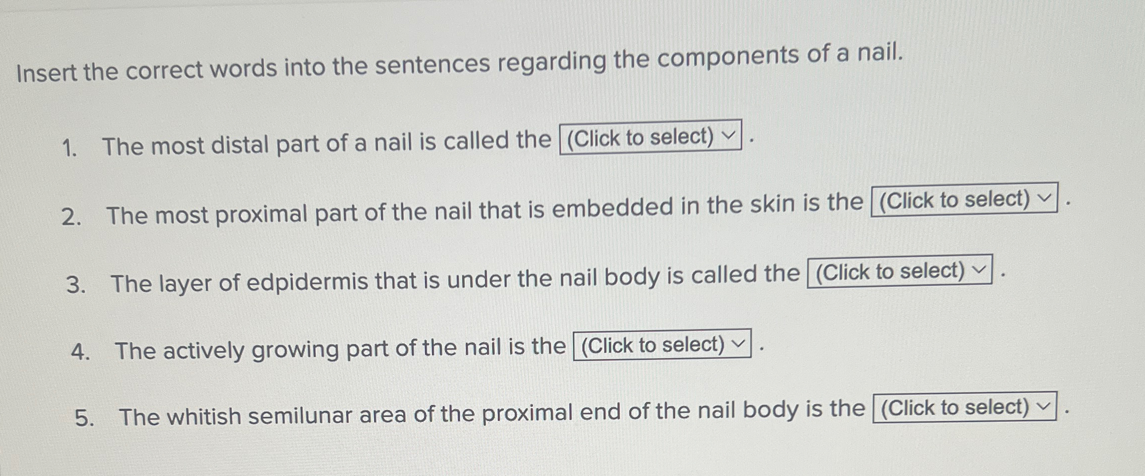 Solved Insert the correct words into the sentences regarding | Chegg.com