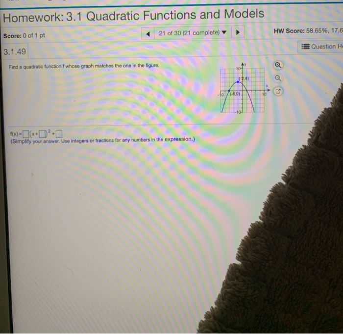 Solved Homework 3 1 Quadratic Functions And Models Score 0