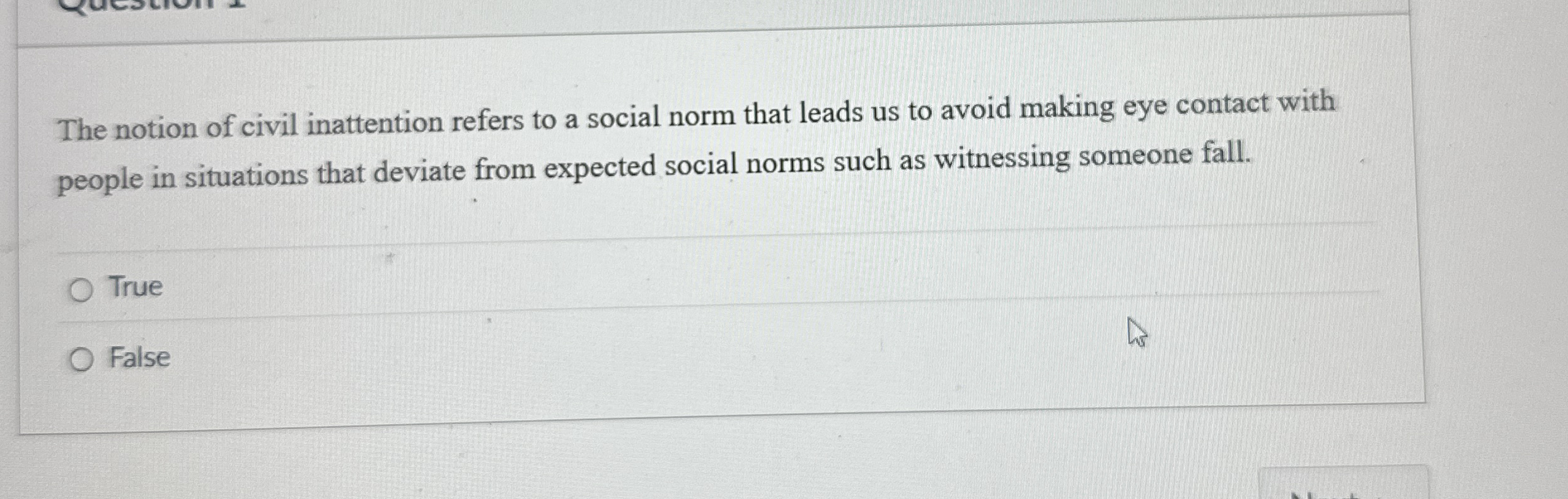 Solved The notion of civil inattention refers to a social | Chegg.com