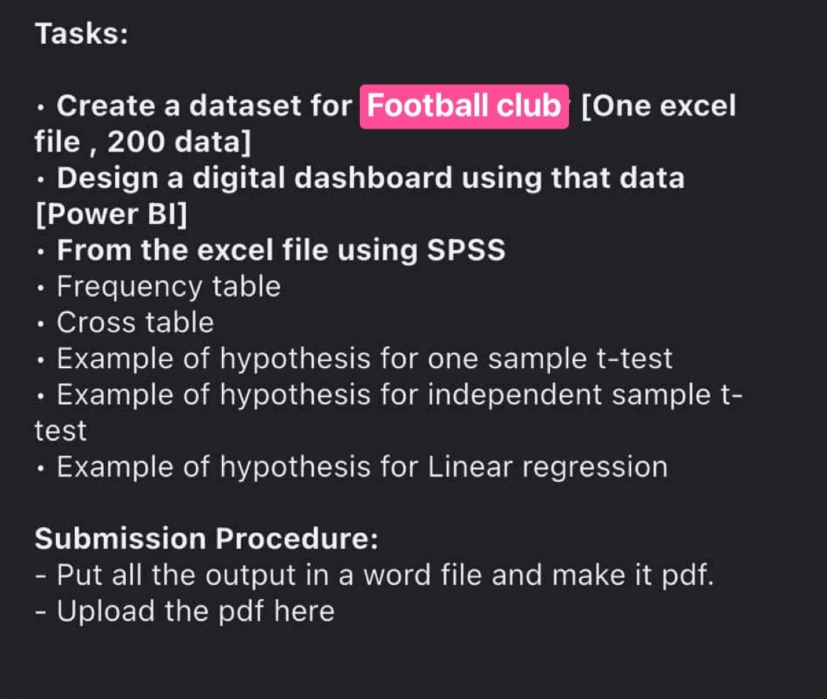 Solved Tasks:Create a dataset for [One excel file , 200 | Chegg.com