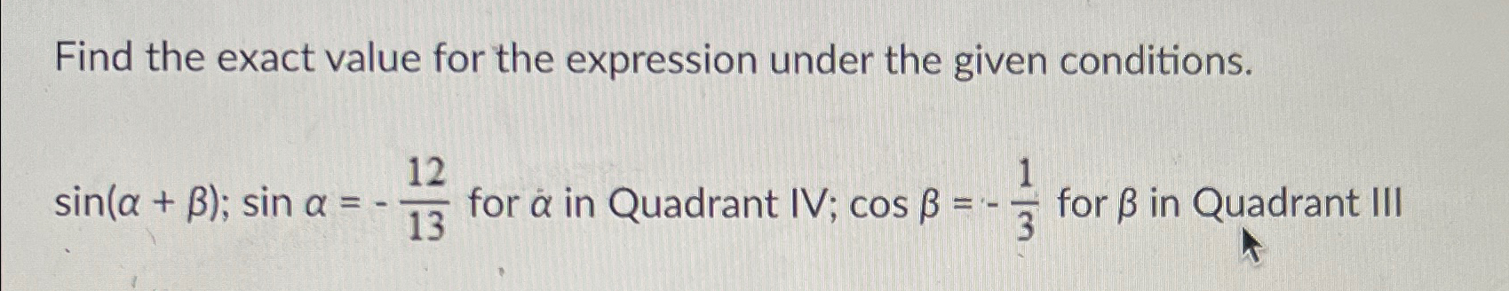 Solved Find the exact value for the expression under the | Chegg.com