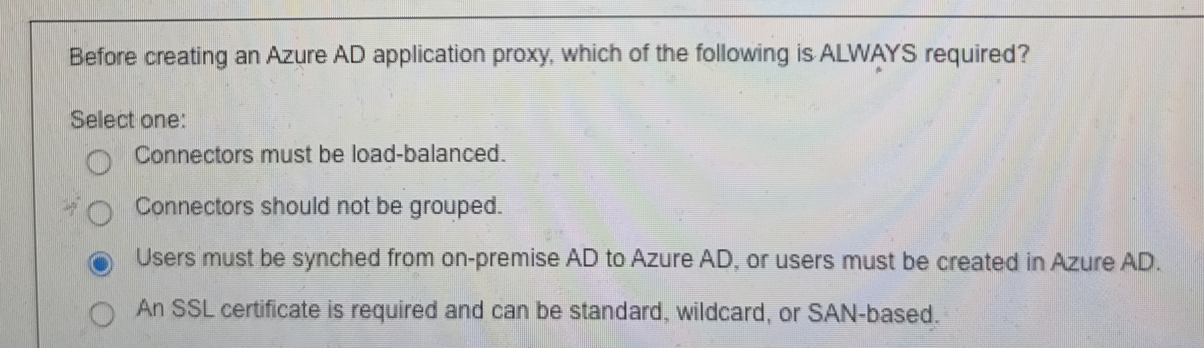 Solved Before creating an Azure AD application proxy, which | Chegg.com