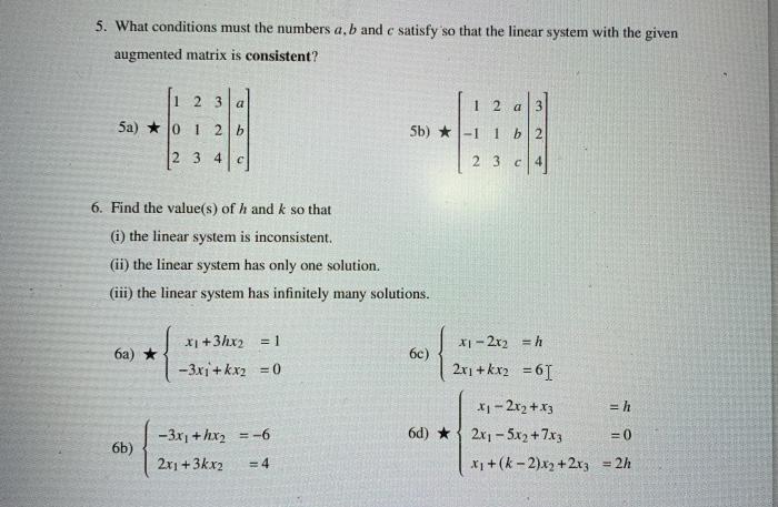Solved 5. What conditions must the numbers a, b and c | Chegg.com