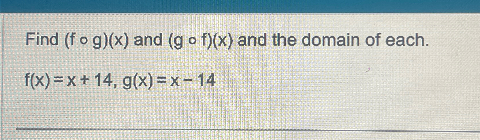 Solved Find (f@g)(x) ﻿and (g@f)(x) ﻿and the domain of | Chegg.com