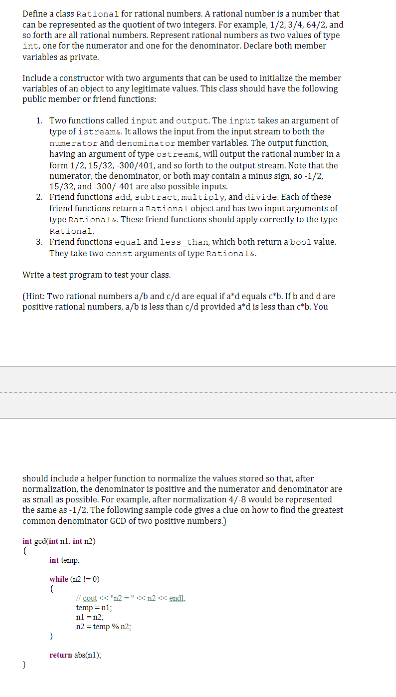 Solved C++ ﻿Classes II (friends, ﻿const functions) | Chegg.com