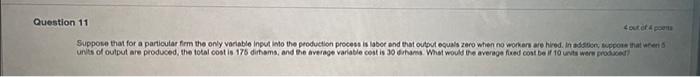 Solved Suppose that for a particular firm the only variable | Chegg.com