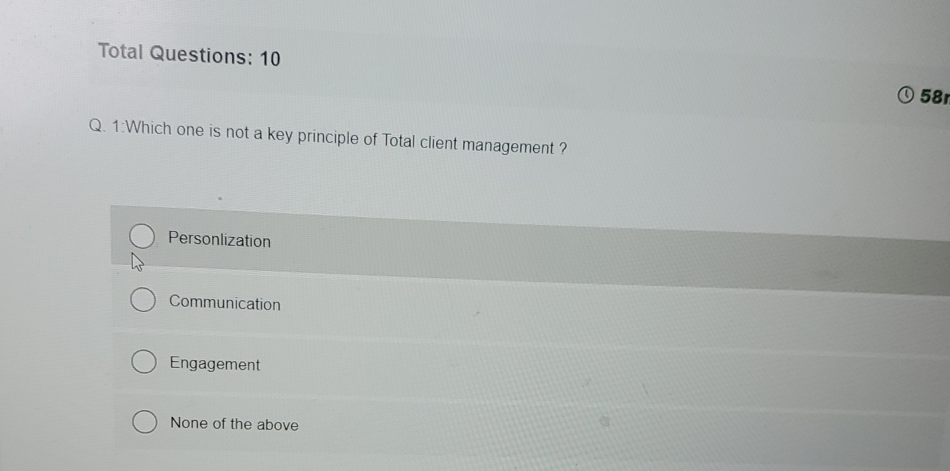 Solved Total Questions: 10Q. 1 ﻿Which one is not a key | Chegg.com