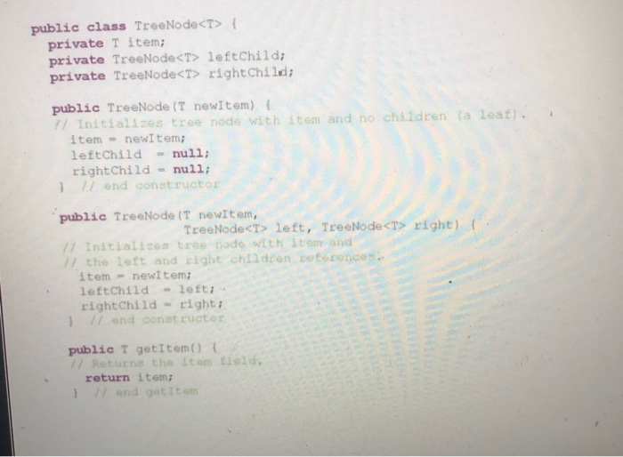 Solved 7. Using the TreeNode class, as described in section | Chegg.com