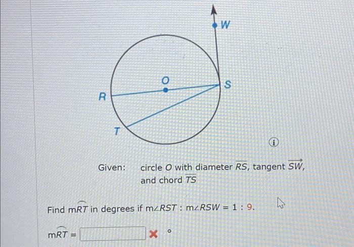 Solved R MRT = T Given: O W S Find mRT in degrees if mZRST: | Chegg.com