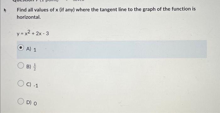 Solved Find all values of x (if any) where the tangent line | Chegg.com