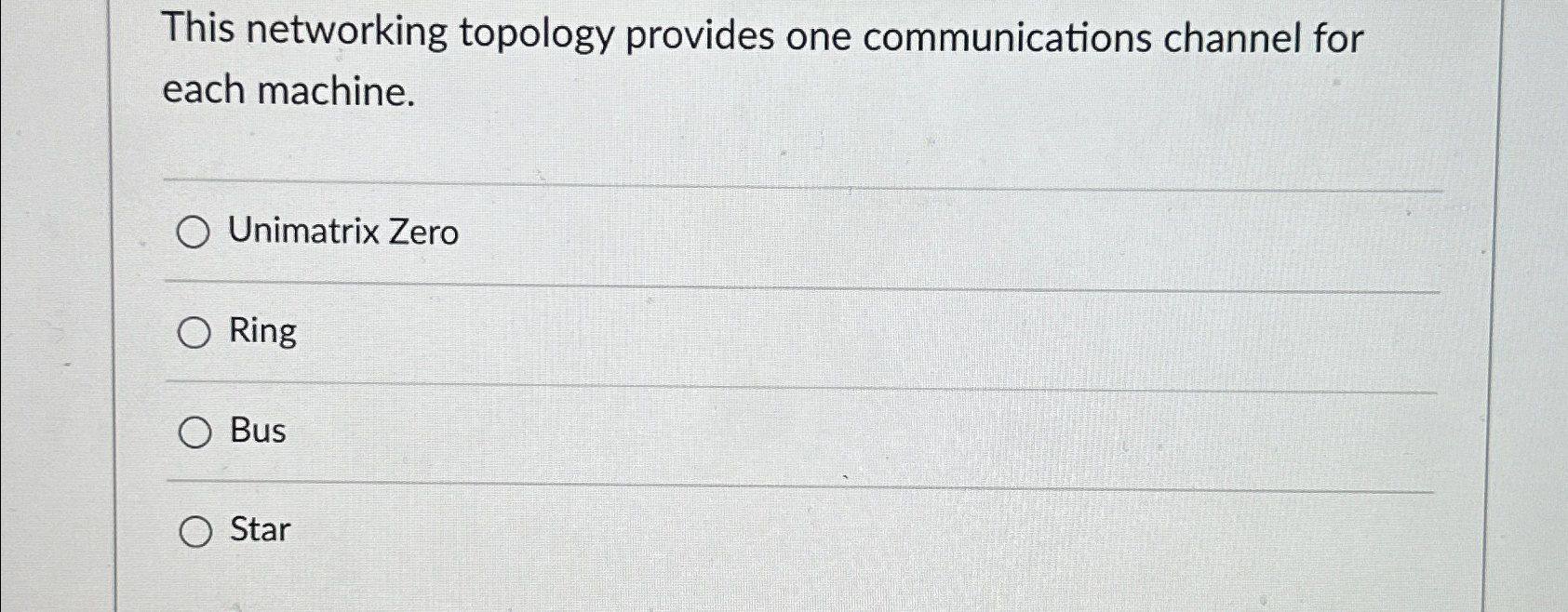 Solved This networking topology provides one communications | Chegg.com