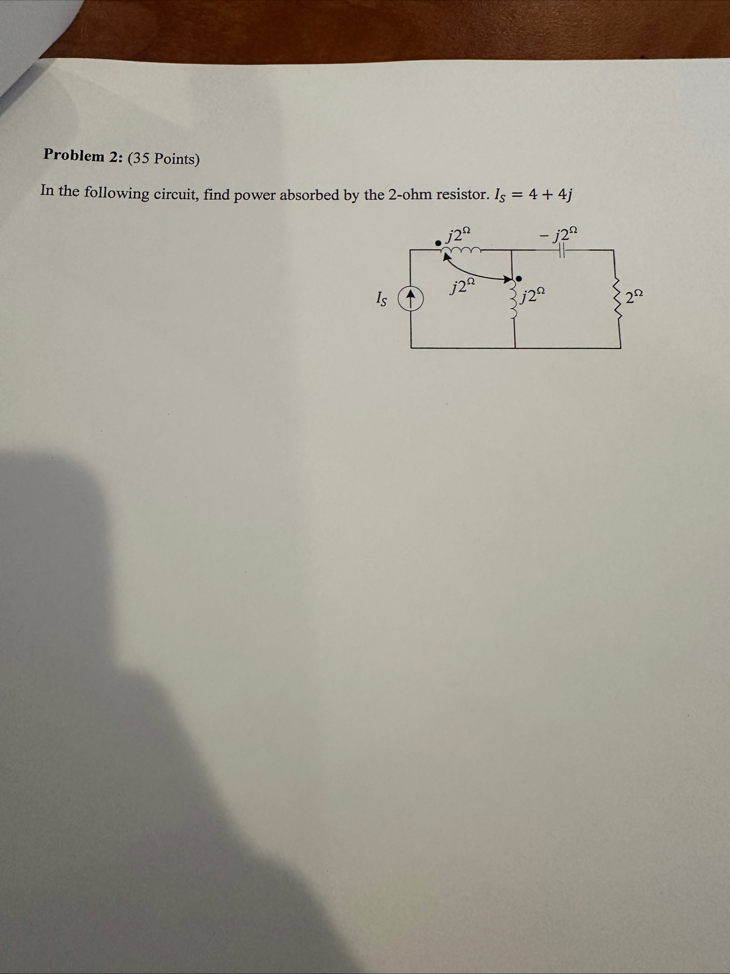 Solved In the following circuit, find power absorbed by the | Chegg.com