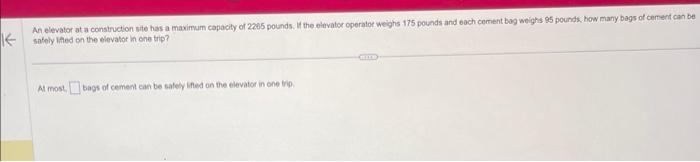 Solved sately lithed on the elevasor in one trip? At most. | Chegg.com