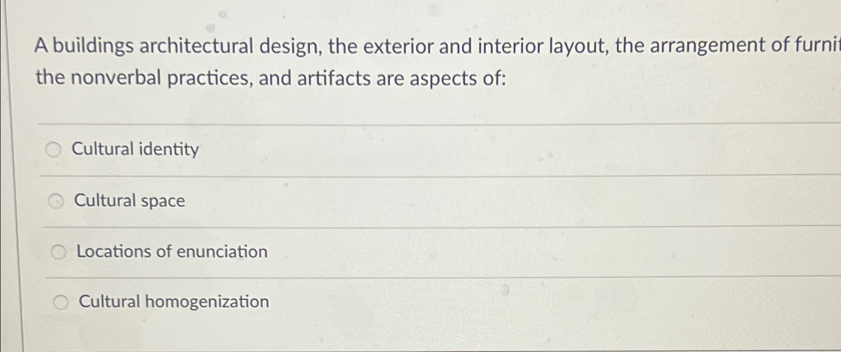 Solved A buildings architectural design, the exterior and | Chegg.com