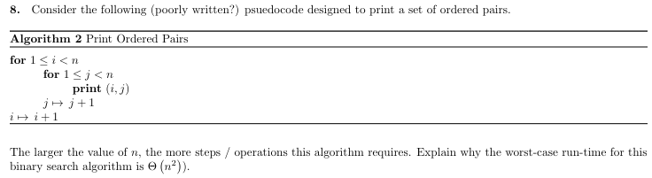 Solved Consider the following (poorly written?) ﻿psuedocode | Chegg.com