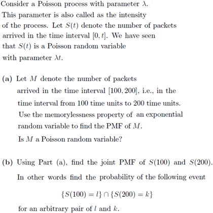 Consider a Poisson process with parameter lambda . | Chegg.com