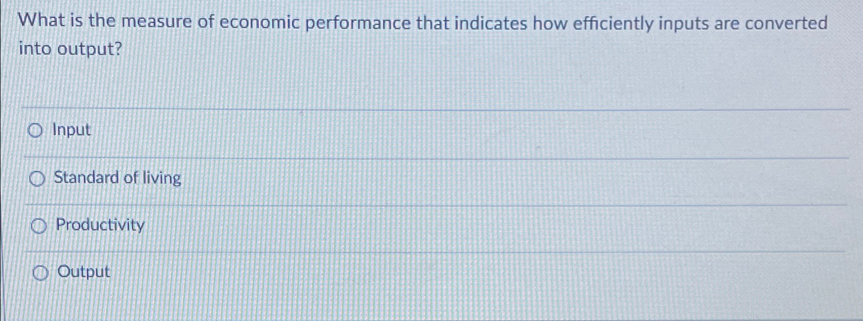 Solved What is the measure of economic performance that | Chegg.com