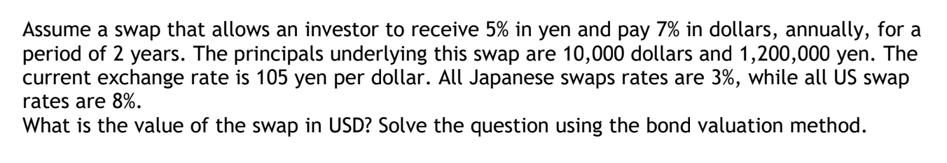 Solved Assume a swap that allows an investor to receive 5% | Chegg.com
