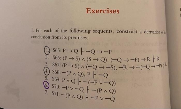 Solved #6 For each of the following sequents, construct a | Chegg.com