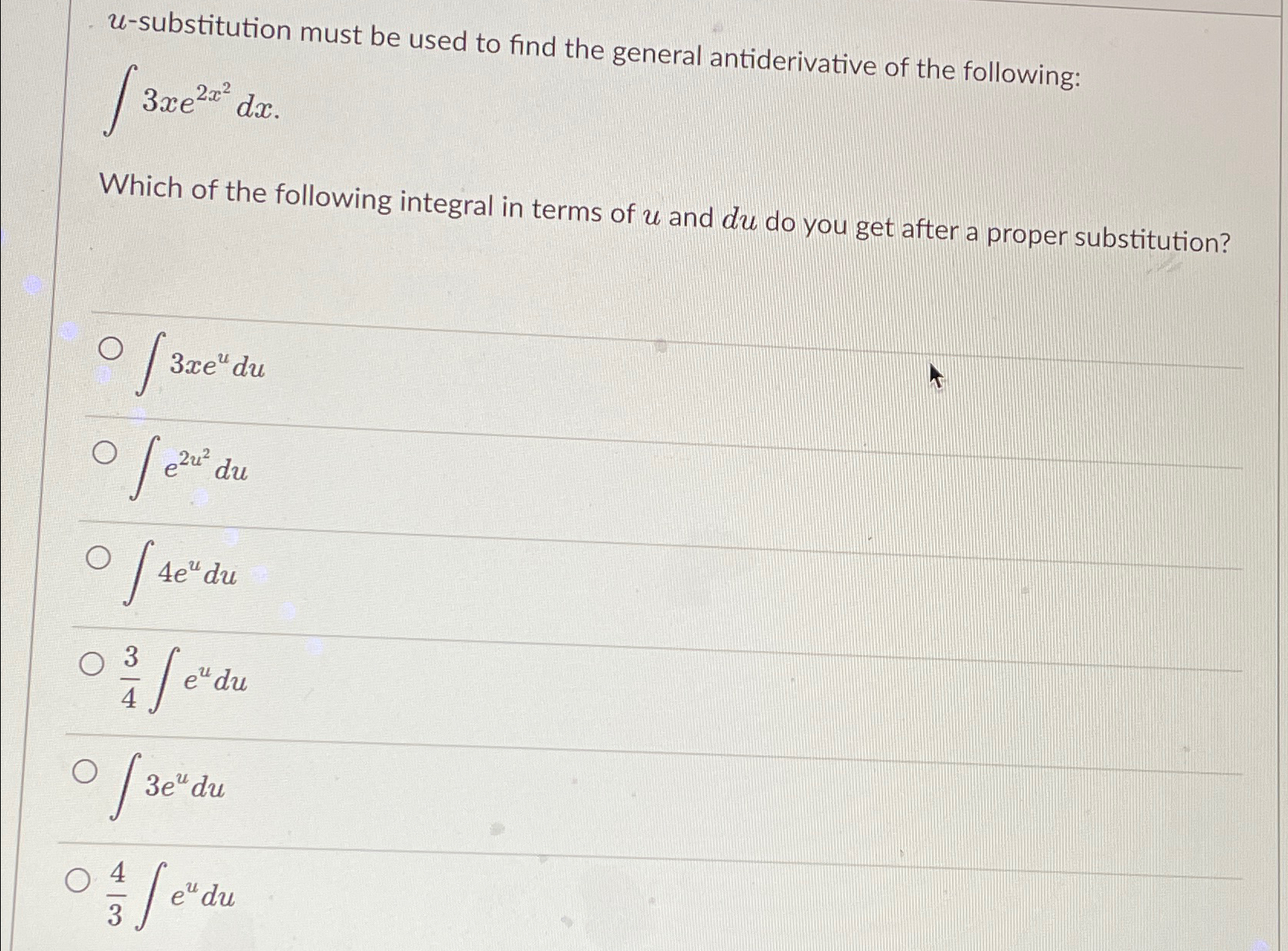 Solved u-substitution must be used to find the general | Chegg.com