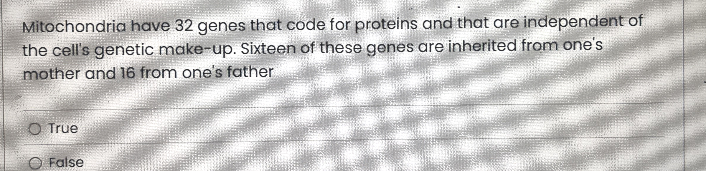 Mitochondria have 32 ﻿genes that code for proteins | Chegg.com