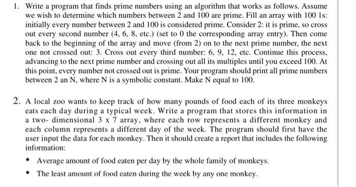 Solved 1. Write a program that finds prime numbers using an | Chegg.com