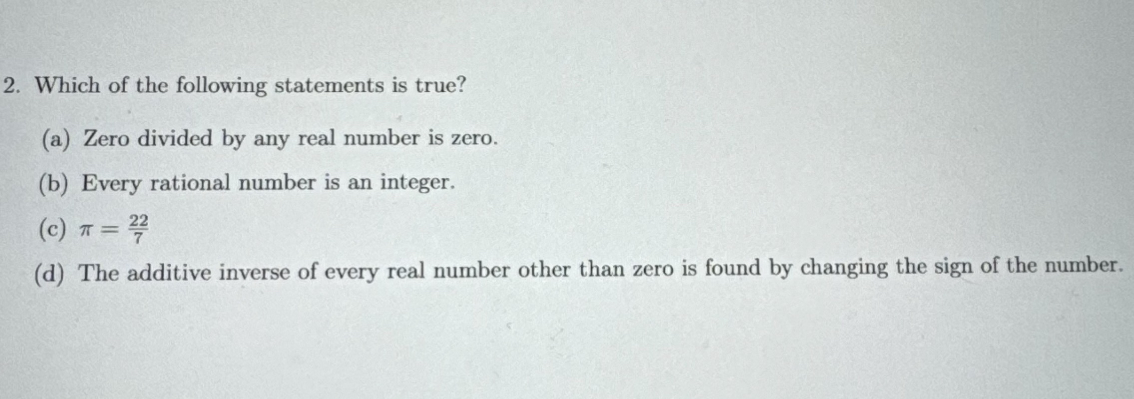 Solved Which of the following statements is true?(a) ﻿Zero | Chegg.com