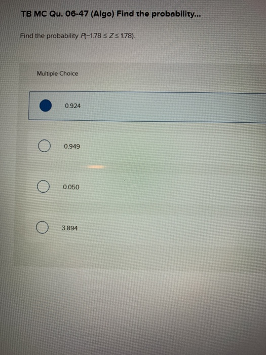 Solved TB MC Qu. 06-47 (Algo) Find the probability... Find | Chegg.com