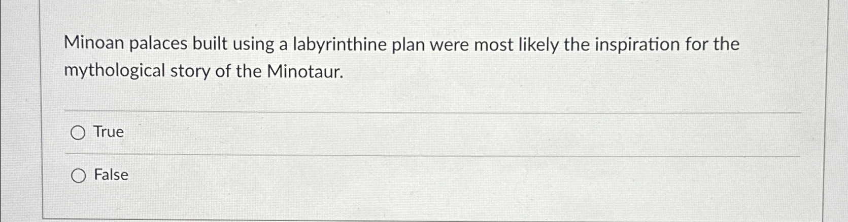 Solved Minoan palaces built using a labyrinthine plan were | Chegg.com