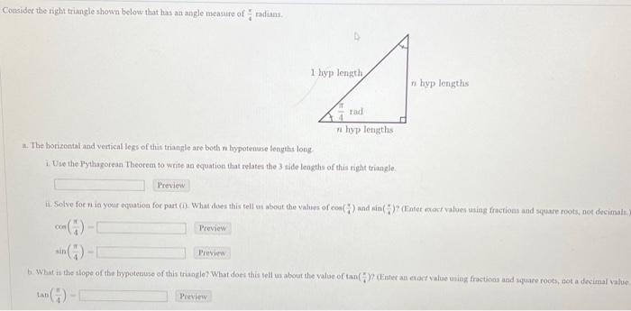 Solved Consider the right triangle shown below that has an | Chegg.com