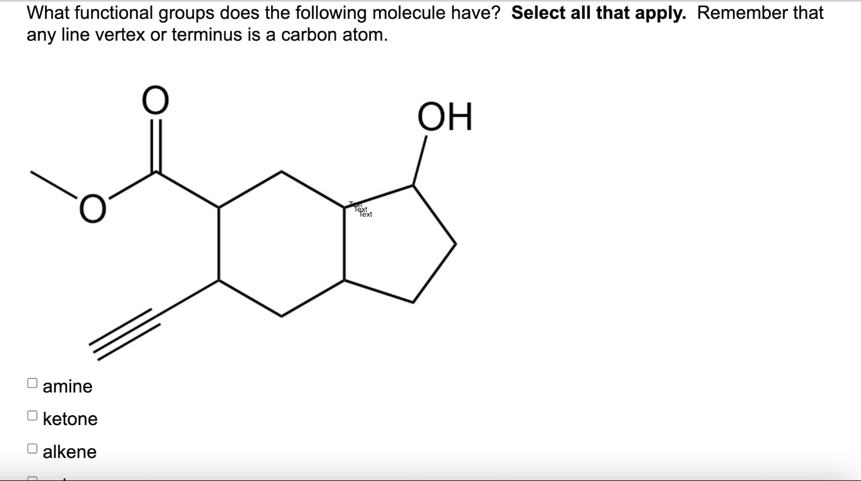 Solved What functional groups does the following molecule | Chegg.com