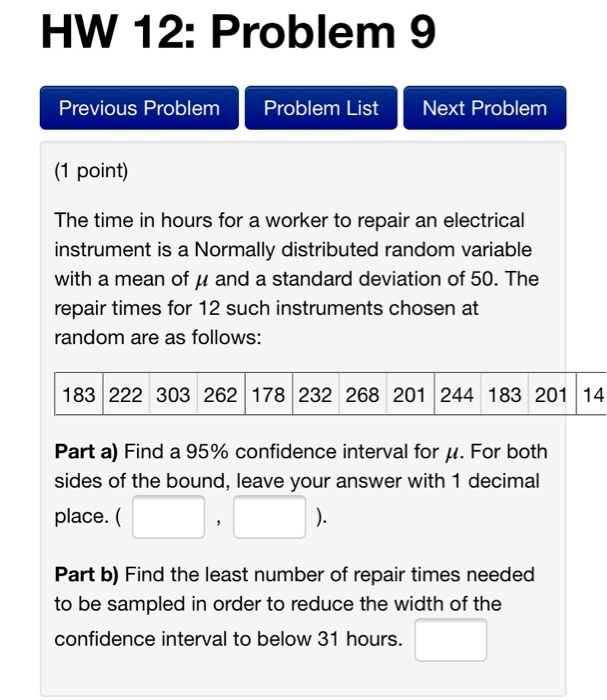 Solved HW 12: Problem 2 Previous Problem Problem List Next | Chegg.com