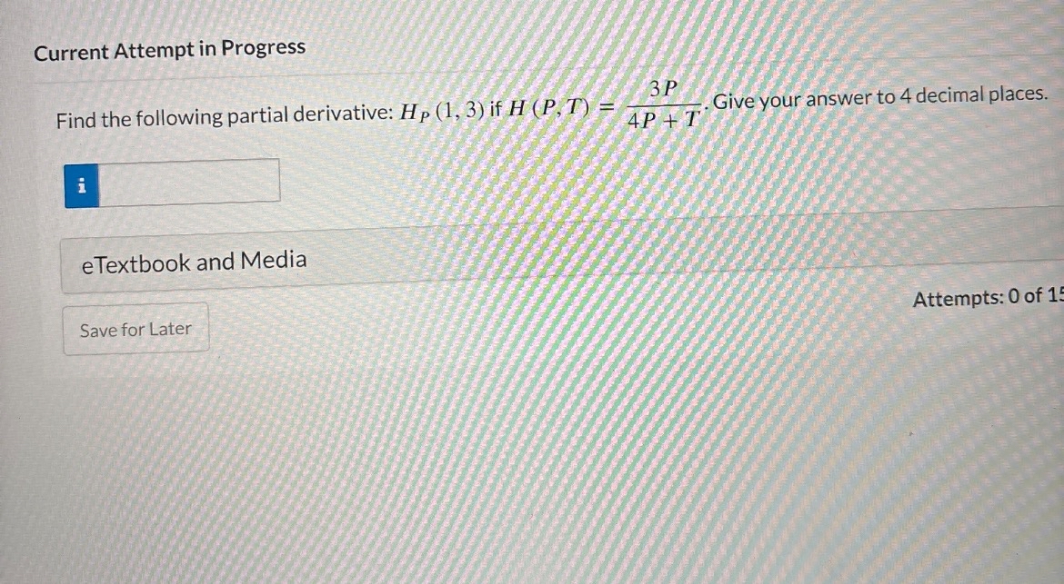 Solved Current Attempt in ProgressFind the following partial | Chegg.com