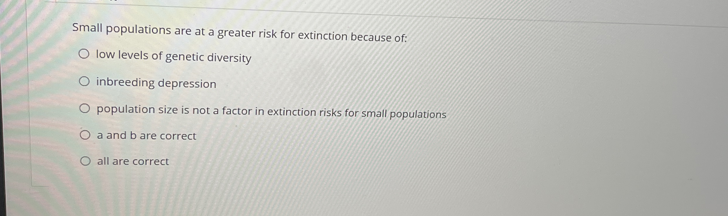 Solved Small populations are at a greater risk for | Chegg.com
