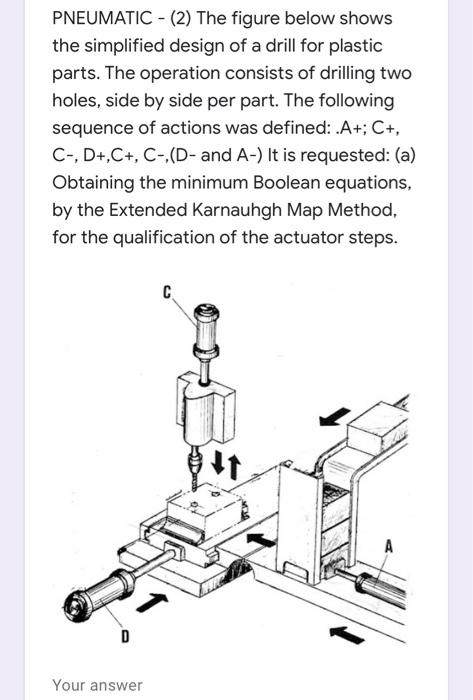 Solved PNEUMATIC - (2) The figure below shows the simplified | Chegg.com