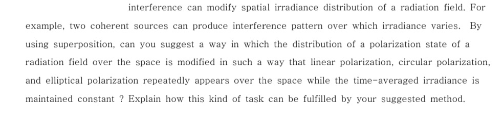 Solved [Optics]Interference can modify spatial irradiance | Chegg.com