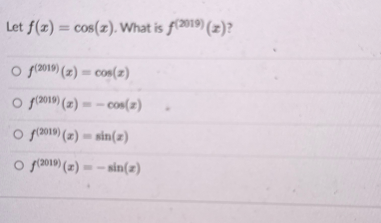 Solved Let f(x)=cos(x). ﻿What is | Chegg.com