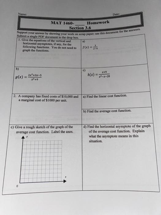 Solved Name: Date: MAT 1460- Homework Section 3.6 Support | Chegg.com Solved Name: Date: MAT 1460- Homework Section 3.6 Support | Chegg.com