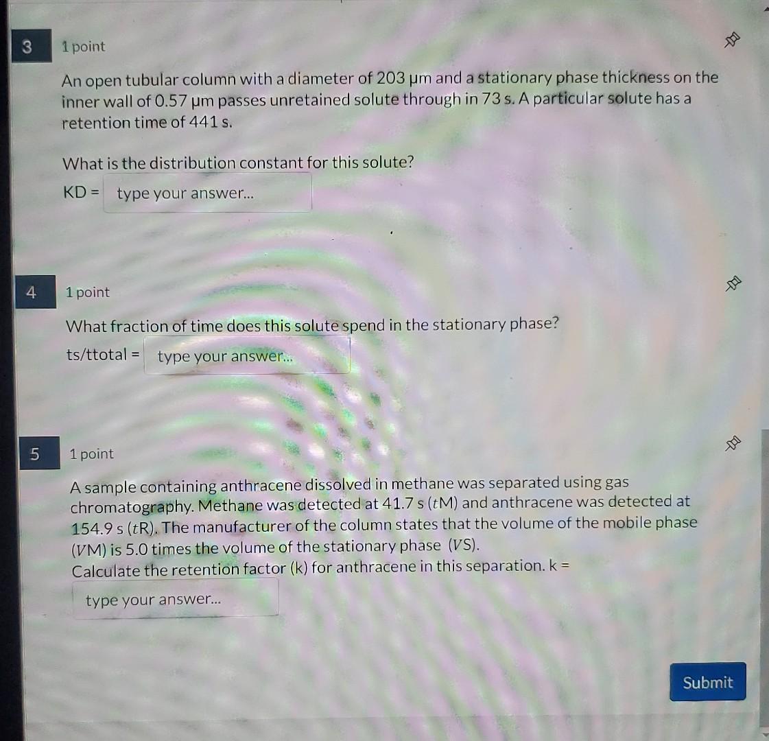 Solved An open tubular column with a diameter of 203μm and a | Chegg.com