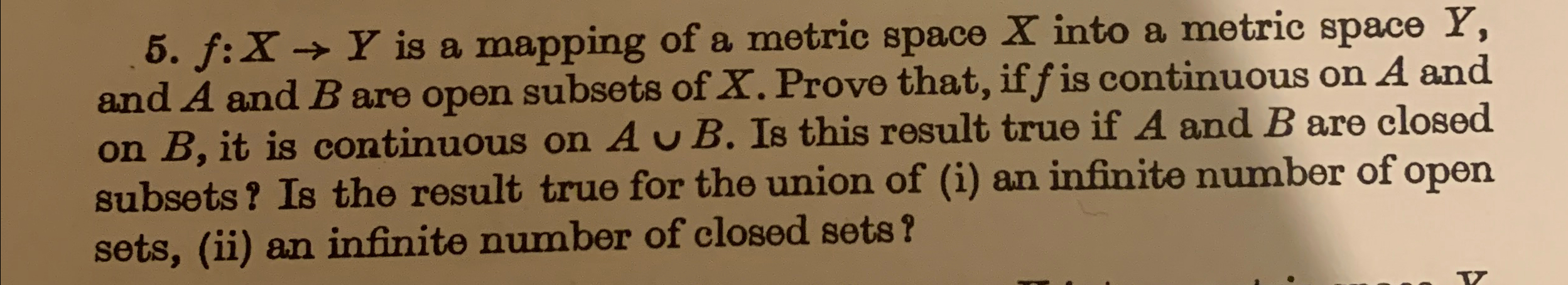 Solved f:x→Y ﻿is a mapping of a metric space x ﻿into a | Chegg.com