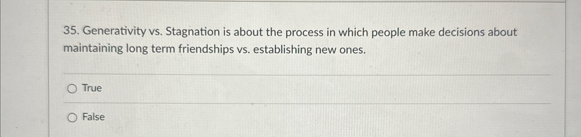 Solved Generativity vs. ﻿Stagnation is about the process in | Chegg.com