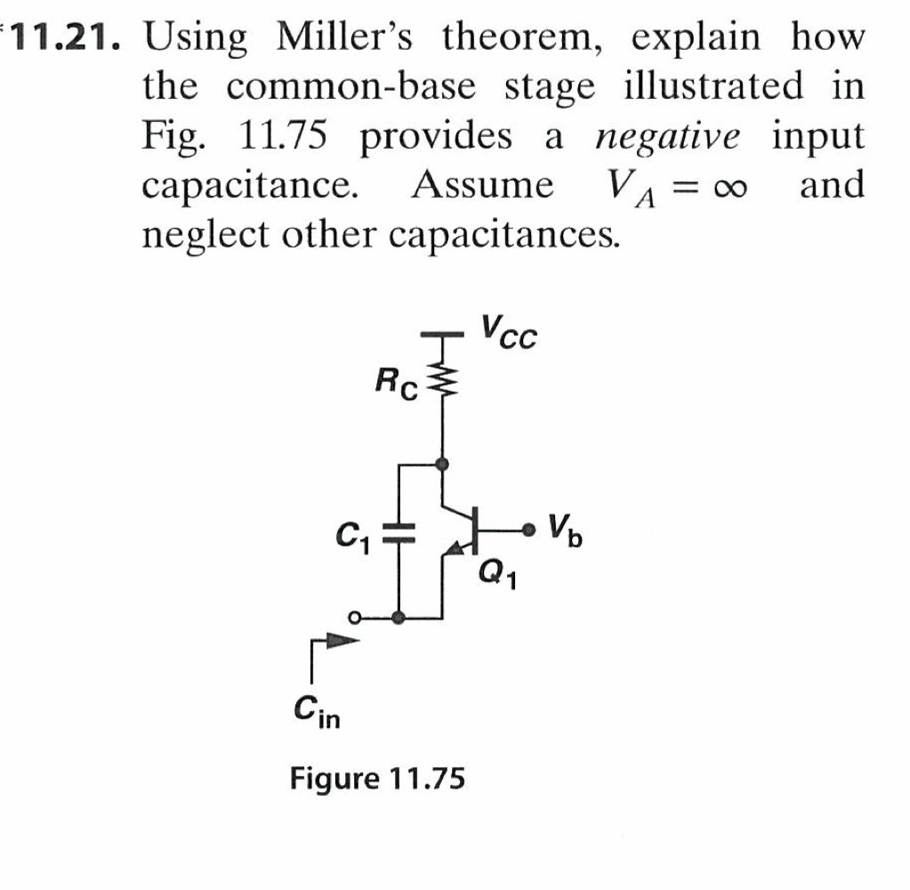 Solved 11.21. ﻿Using Miller's theorem, explain how the | Chegg.com